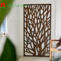 China 2mm Corten Steel Garden Screens Irregular  Laser Cut Decorative Panels 38x15cm for sale