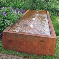 China 1800mm*1800mm Landscaping Water Feature Corten Steel Water Fountain Prerusted for sale