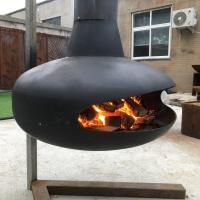 China Diameter 100cm Hanging Wood Burning Stove Suspended Fire Place Carbon Steel for sale