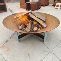 China 600mm Corten Steel Square Patio Fire Pit Outdoor Propane Fire Pit 6mm thick for sale