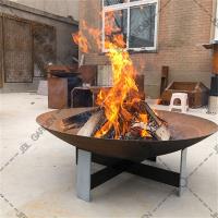 China 600mm Corten Steel Square Patio Fire Pit Outdoor Propane Fire Pit 6mm thick for sale