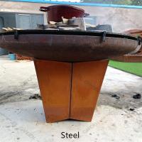China D800mm Corten Steel BBQ Grill Barbecue Fire Pit abrasion resistance for sale