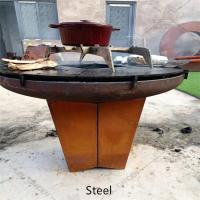 China D800mm Corten Steel BBQ Grill Barbecue Fire Pit abrasion resistance for sale