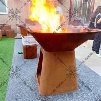 China Rusty Red Charcoal Bbq Grills Folding Outdoor Barbecue Grill D1000mm for sale