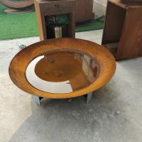 China Decorative Large Smokeless Fire Pits 100cm Corten Steel Fire Pit  2mm Thick for sale