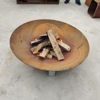 China Decorative Large Smokeless Fire Pits 100cm Corten Steel Fire Pit  2mm Thick for sale