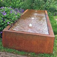 China Modern Ornaments Corten Steel Water Feature 1200*400*1200mm commercial water features for sale