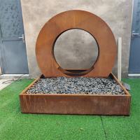 China Customizable Garden Cascade Corten Steel Water Fountain Corrosion Proof for sale
