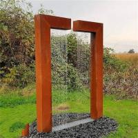 China INTERTEK Certified Garden Decoration Corten Steel Water Feature 1200*400*1200mm for sale