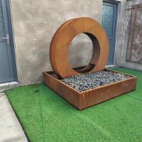 China INTERTEK Certified Garden Decoration Corten Steel Water Feature 1200*400*1200mm for sale