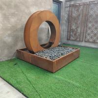 China INTERTEK Certified Garden Decoration Corten Steel Water Feature 1200*400*1200mm for sale