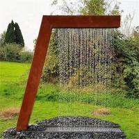 China INTERTEK Certified Garden Decoration Corten Steel Water Feature 1200*400*1200mm for sale