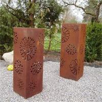 China 10W 12W Corten Steel Bollard Lights Rust Color Outdoor Decoration Lighting Fixture for sale