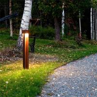 China 10W 12W Corten Steel Bollard Lights Rust Color Outdoor Decoration Lighting Fixture for sale