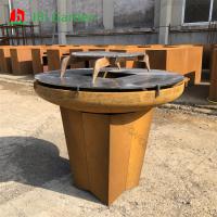 China Round Charcoal Wood Burning Corten Steel Bbq Grill D800mm weather proof for sale