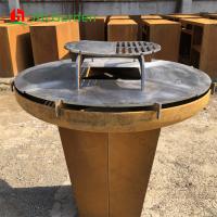China Round Charcoal Wood Burning Corten Steel Bbq Grill D800mm weather proof for sale