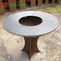China Round Charcoal Wood Burning Corten Steel Bbq Grill D800mm weather proof for sale