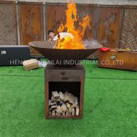 China Outdoor Cooking Corten Steel Hemisphere Fire Pit D1000mm Abrasion Resistance for sale
