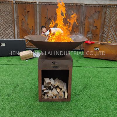 China Outdoor Cooking Corten Steel Hemisphere Fire Pit D1000mm Abrasion Resistance for sale