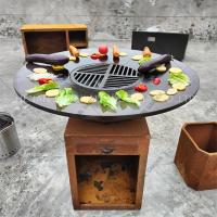 China Outdoor Cooking Corten Steel Hemisphere Fire Pit D1000mm Abrasion Resistance for sale