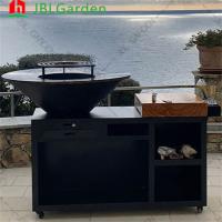 China Antiwear Corten Steel Portable Wood Burning BBQ Grills 1330*500*1000mm for sale