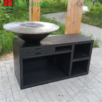 China Antiwear Corten Steel Portable Wood Burning BBQ Grills 1330*500*1000mm for sale