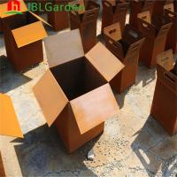 China 1500*500*600mm Flower Pot Outdoor Garden Metal Ornaments Corten Steel Rectangular Planter pots for sale