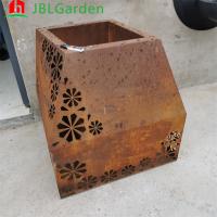China 1500*500*600mm Flower Pot Outdoor Garden Metal Ornaments Corten Steel Rectangular Planter pots for sale