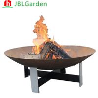 China Round Outdoor Corten Steel Garden Wood Burning Fire Pit 60cm-150cm HNJBL-FB01 for sale