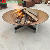 China Round Outdoor Corten Steel Garden Wood Burning Fire Pit 60cm-150cm HNJBL-FB01 for sale