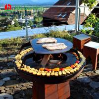 China Corrosion Resistant Corten Steel BBQ Grill Outdoor Charcoal Grill Rusty Red for sale