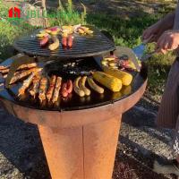 China Corrosion Resistant Corten Steel BBQ Grill Outdoor Charcoal Grill Rusty Red for sale