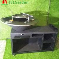 China 1330*500*1000mm Steel BBQ Grill With Table Wood Charcoal BBQ Grill Weather Proof for sale