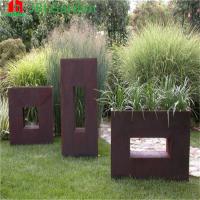 China Weather Proof Flower Pot Garden Metal Ornaments Corten Steel Planter Box 1.5m Length for sale