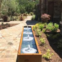 China Decorative 1800mm Corten Steel Water Feature Rain Curtain Water Fall SGS for sale