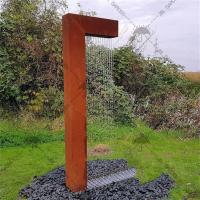 China Decorative 1800mm Corten Steel Water Feature Rain Curtain Water Fall SGS for sale