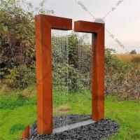 China Decorative 1800mm Corten Steel Water Feature Rain Curtain Water Fall SGS for sale