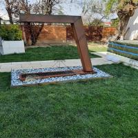 China Decorative 1800mm Corten Steel Water Feature Rain Curtain Water Fall SGS for sale
