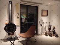China Black 80cm 90cm Modern Suspended Wood Burner Rotating Fireplace for sale