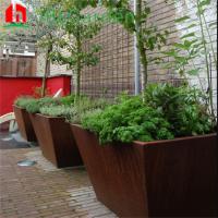 China Outdoor Garden Flower Pot Custom Corten Steel Planters 1500*500*600mm High Durability for sale