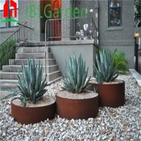 China 1/6 Outdoor Flower Pot Corten Steel Cube Planter Box 2mm Thickness High Strength for sale