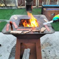 China 850mm Diameter Corten Steel Fireplace Grill Smoker Bbq Grill INTERTEK Certified for sale