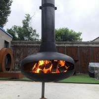China rustproof Hotel Suspended Wood Burning Stove Rotating Hanging Fireplace 1000mm for sale
