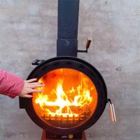 China Diameter 600mm 800mm Wood Burning Fire Pits Sphere Oval Hanging Fireplace rustproof for sale