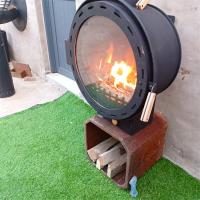 China Diameter 600mm 800mm Wood Burning Fire Pits Sphere Oval Hanging Fireplace rustproof for sale