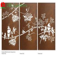 China 1/6 Laser Cut Yard Weathering Steel  Corten Metal Garden Screens 2mm Thickness for sale