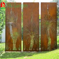 China 1/6 Laser Cut Yard Weathering Steel  Corten Metal Garden Screens 2mm Thickness for sale
