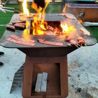 China INTERTEK Outside Corten Steel Fire Pit Outdoor Barbecue Grill weather resistance for sale