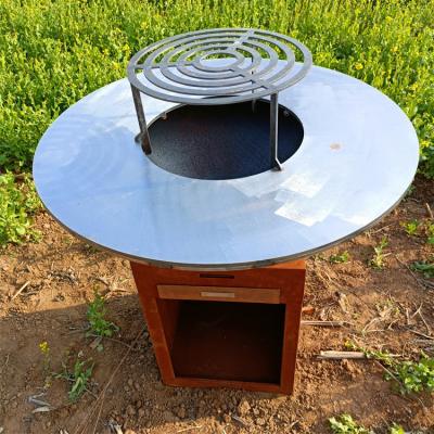 China Outdoor Camping Corten Steel BBQ Grill Wood Fuel for sale