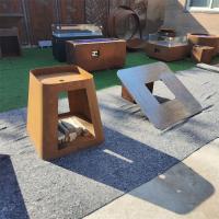 China CE Certification Rusty red Corten Steel Bbq Grill Wood Fired  Customized for sale